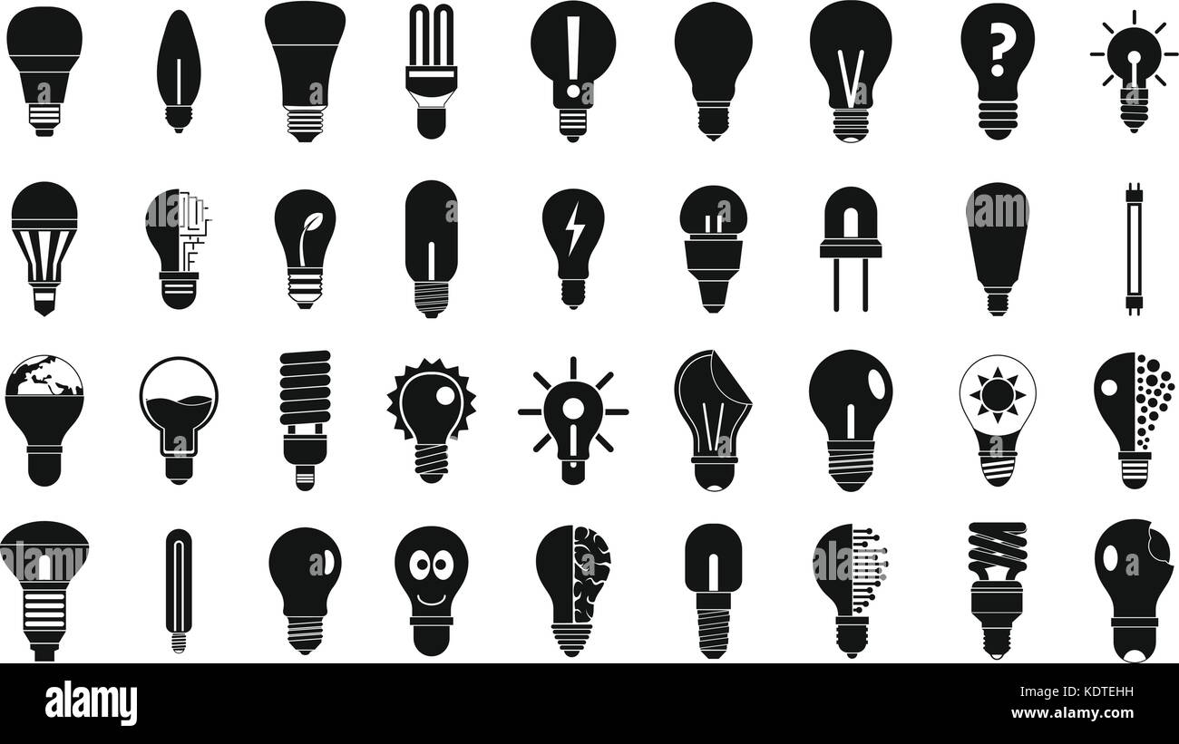 Bulb icon set, simple style Stock Vector Image & Art - Alamy