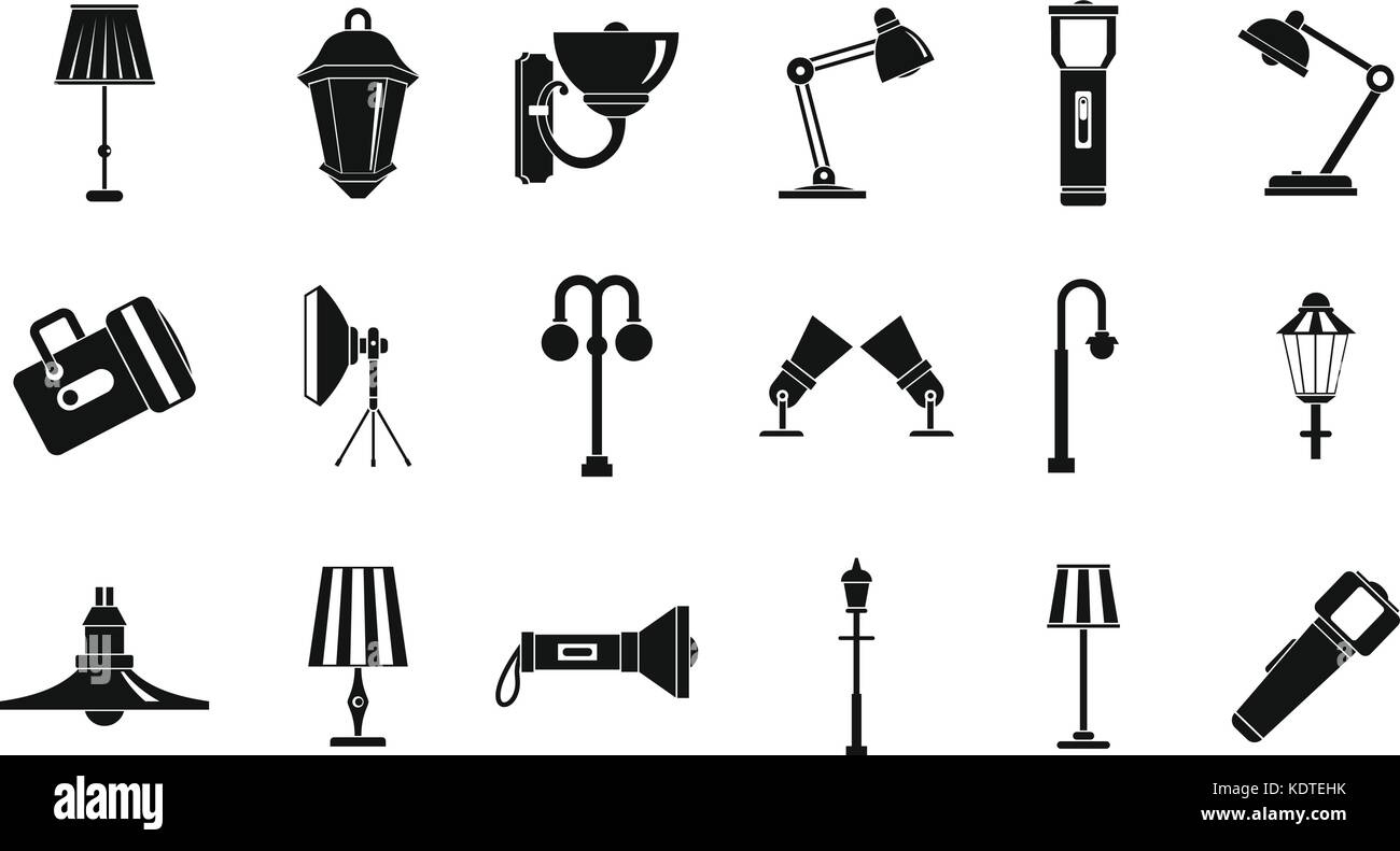 Lamp icon set, simple style Stock Vector Image & Art - Alamy