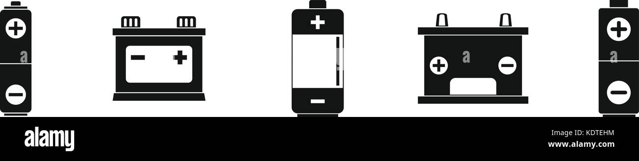 Battery icon set, simple style Stock Vector Image & Art - Alamy