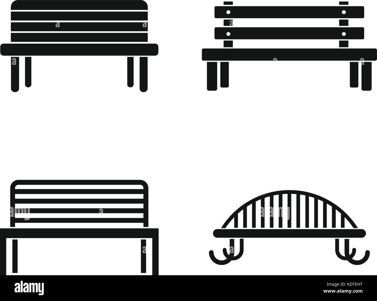 Bench icon set, simple style Stock Vector Image & Art - Alamy