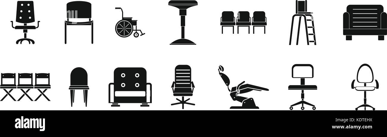 Chair icon set, simple style Stock Vector Image & Art - Alamy
