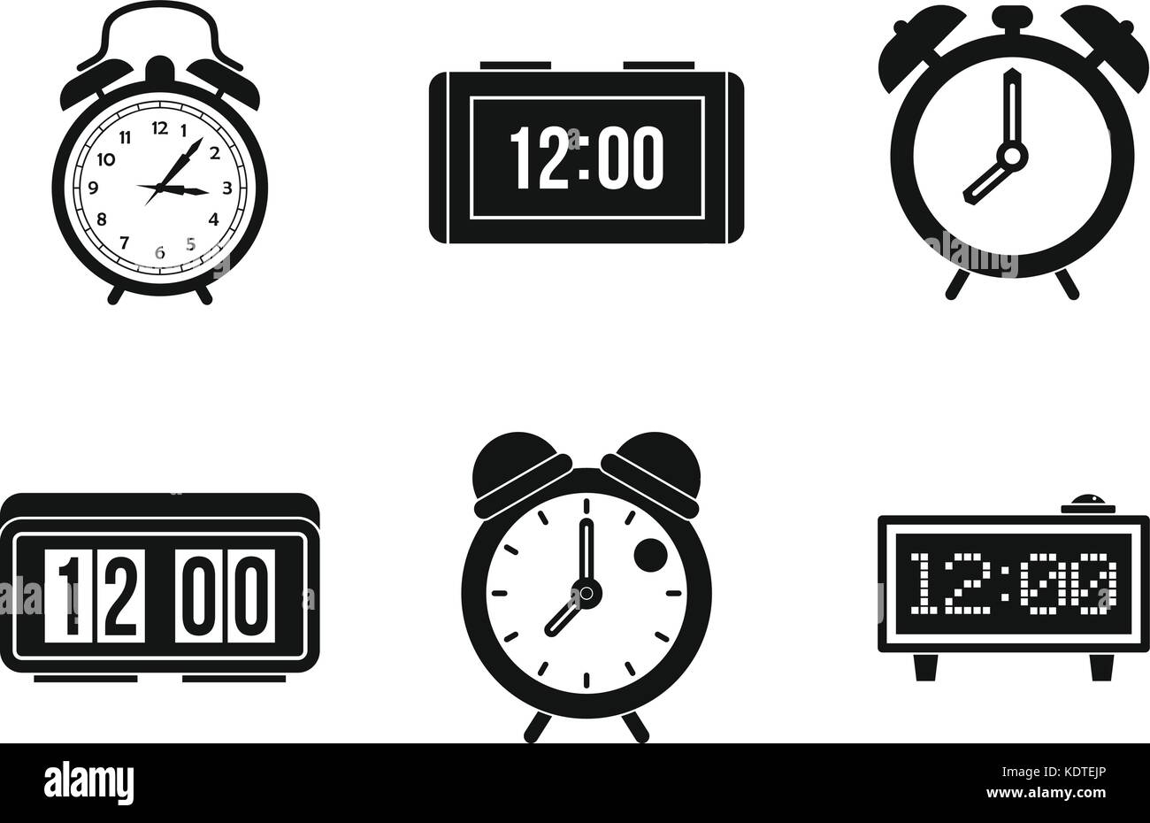Alarm clock icon set, simple style Stock Vector Image & Art - Alamy