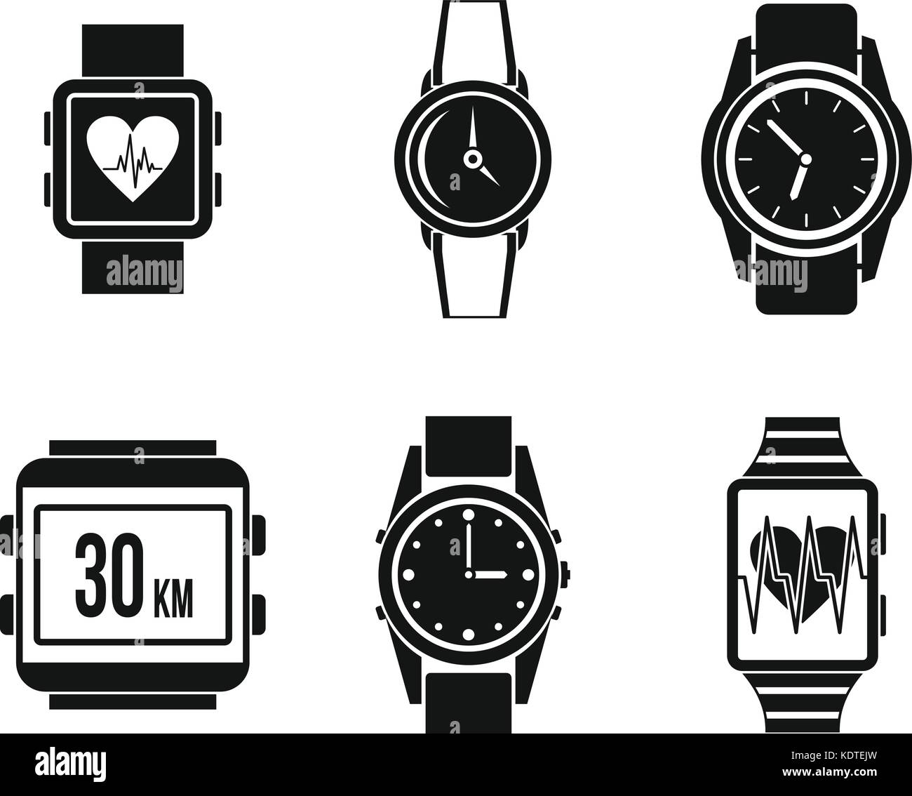 Smartwatch icon set, simple style Stock Vector Image & Art - Alamy