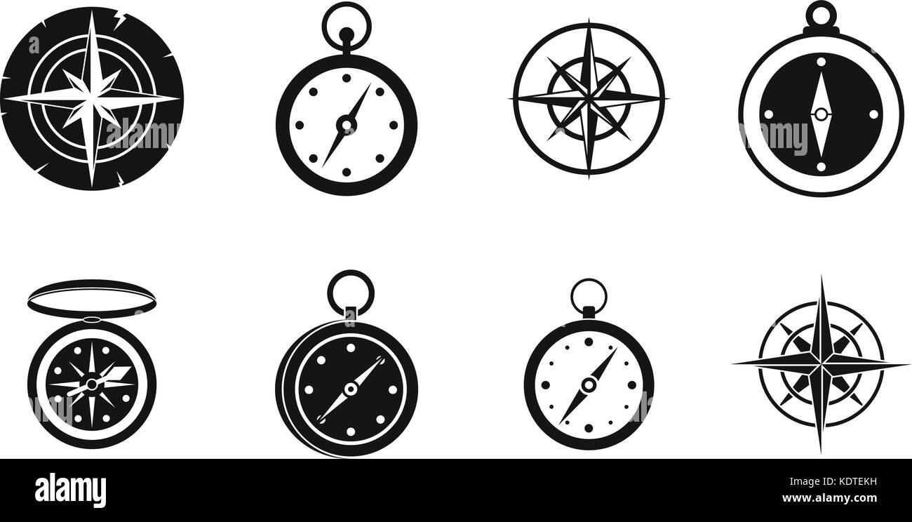 Compass icon set, simple style Stock Vector Image & Art - Alamy