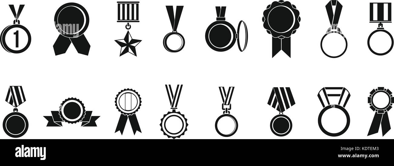 Medal icon set, simple style Stock Vector Image & Art - Alamy