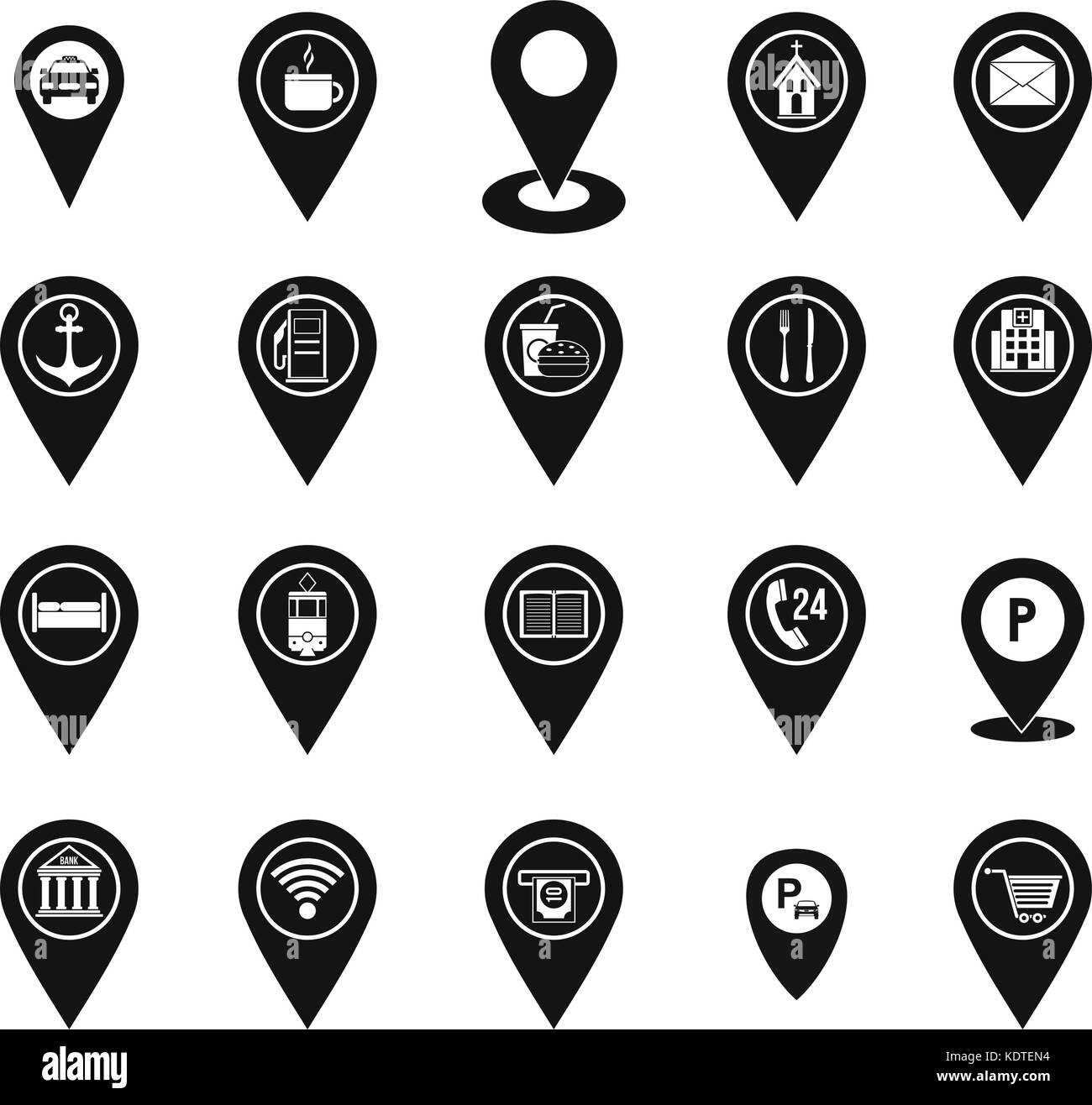 Map pins icon set, simple style Stock Vector Image & Art - Alamy Map pins icon set, simple style Stock Vector Image & Art - Alamy