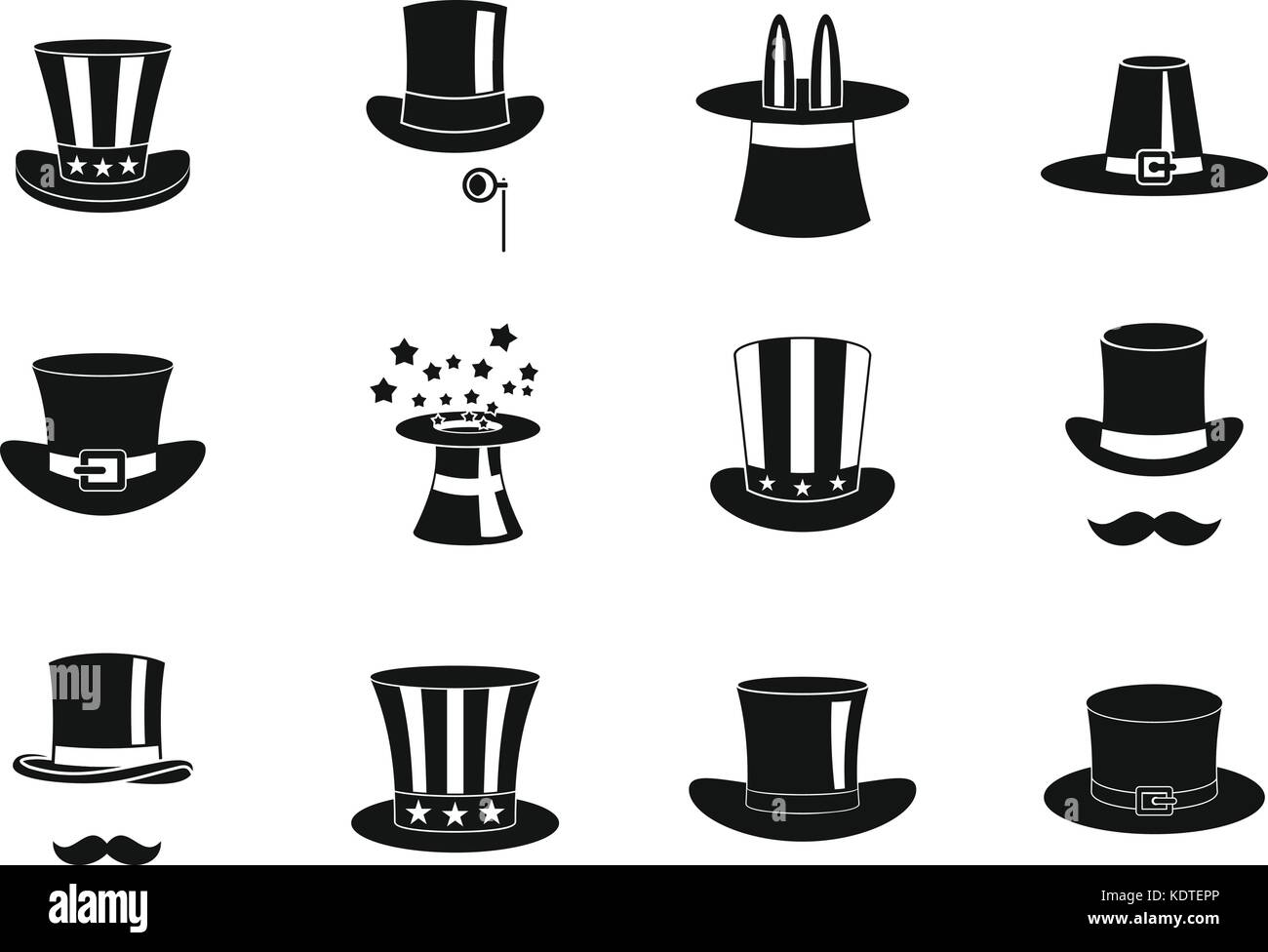 Top hat icon set, simple style Stock Vector Image & Art - Alamy