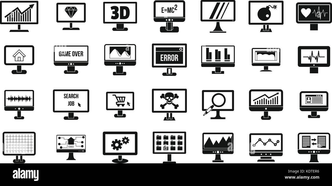 Monitor icon set, simple style Stock Vector Image & Art - Alamy