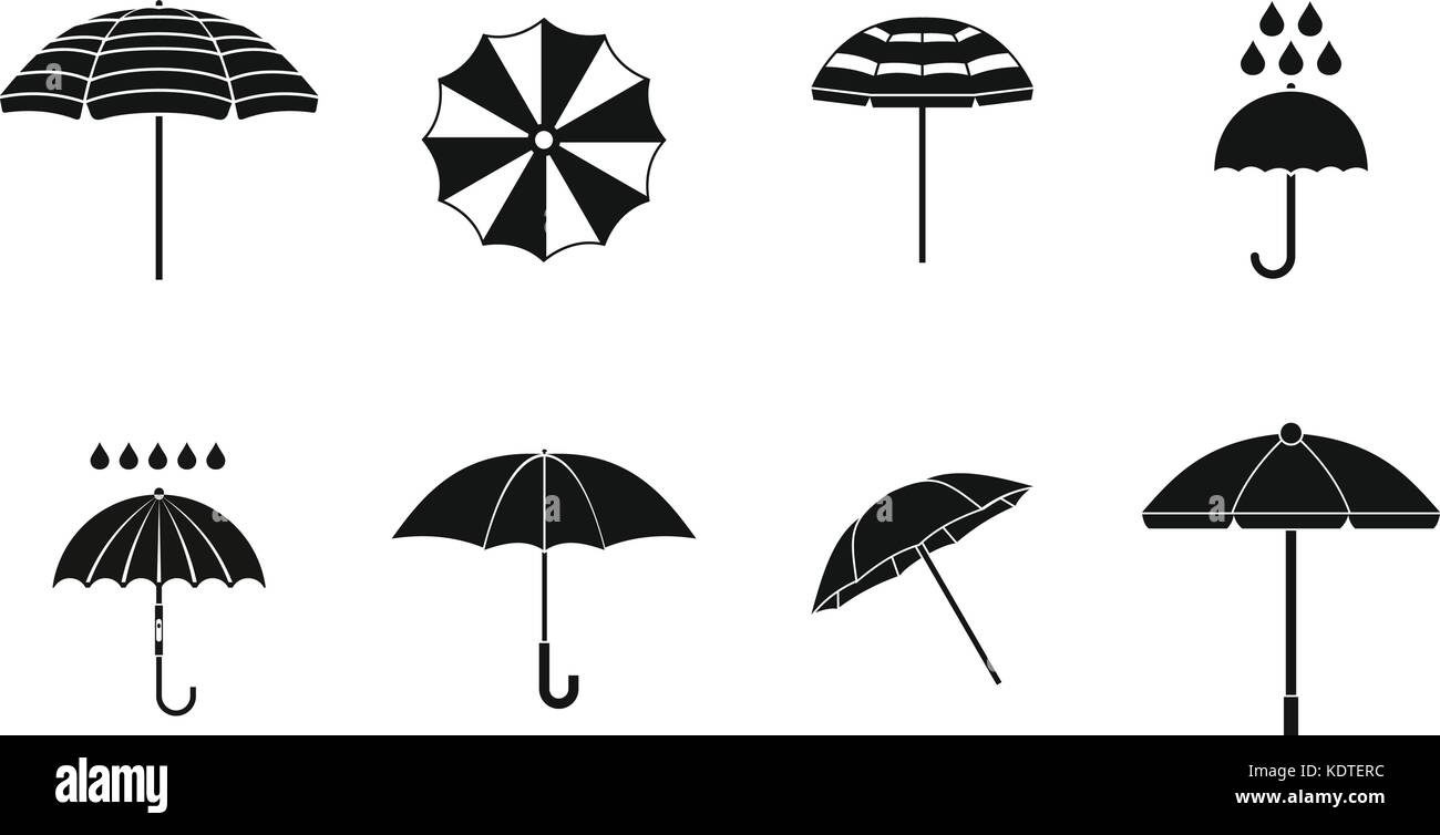 Umbrella icon set, simple style Stock Vector Image & Art - Alamy