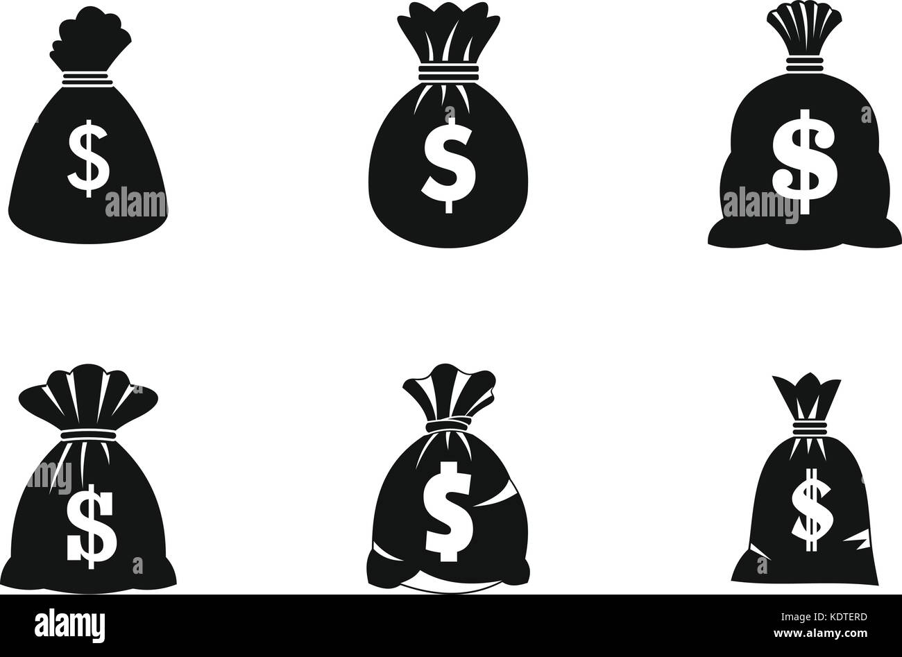 Money bag icon set, simple style Stock Vector Image & Art - Alamy