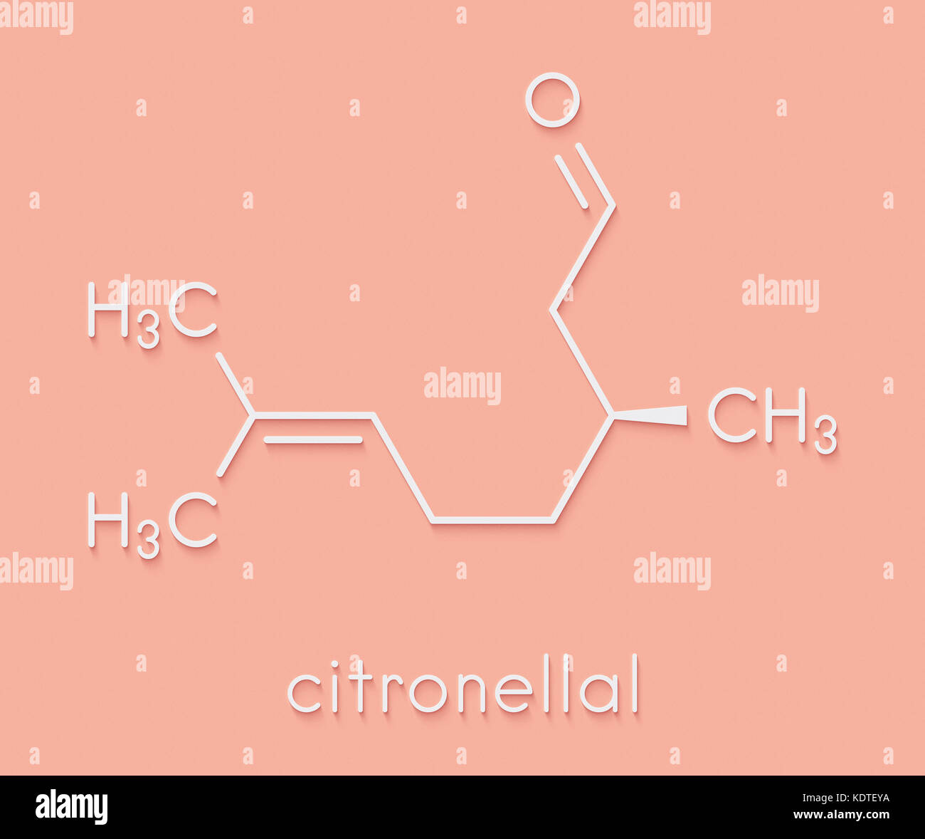 Citronellal citronella oil molecule. Used in insect repellents ...