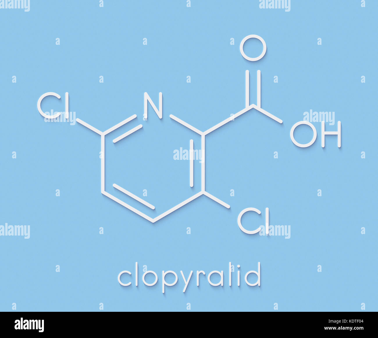 Clopyralid herbicide molecule. Skeletal formula Stock Photo - Alamy