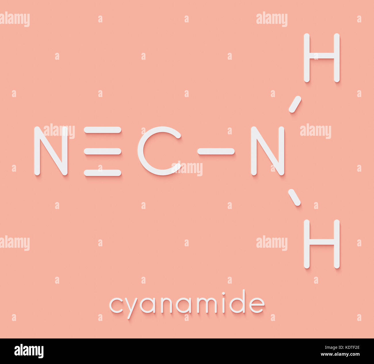 Cyanamide molecule. Used in agriculture and chemical synthesis ...