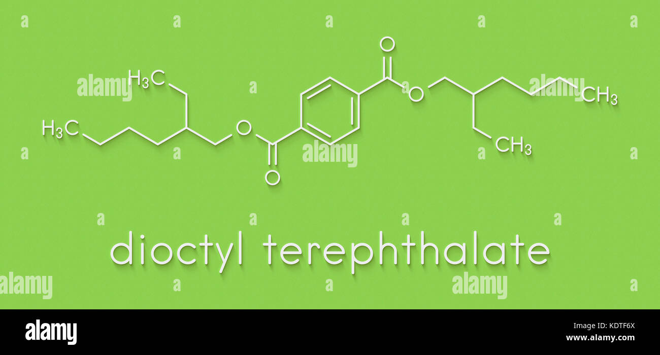 Dioctyl terephthalate (DOTP, DEHT) plasticizer molecule. Phthalate ...
