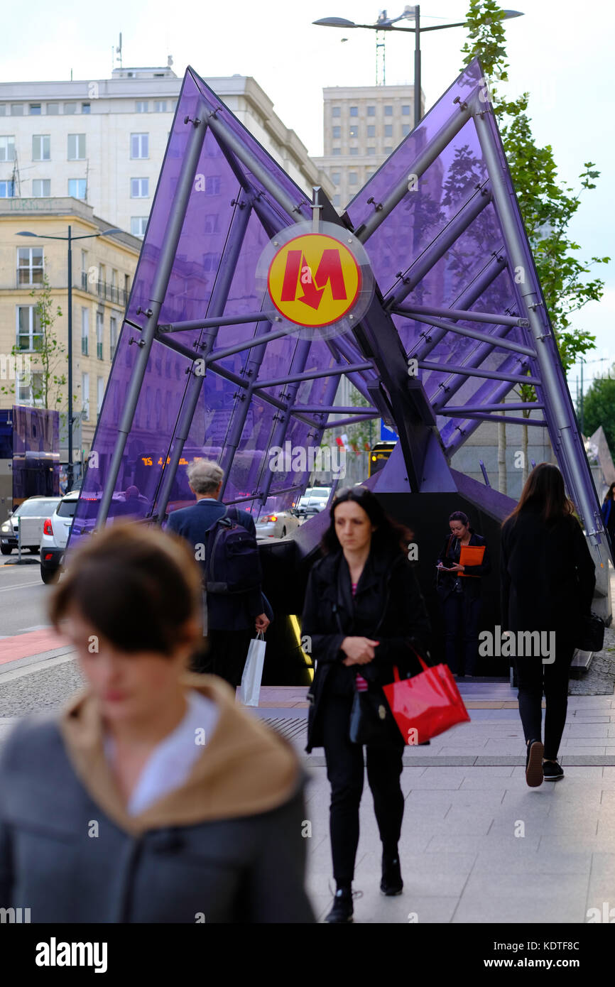 Entrance to metro station, Warsaw, Poland Stock Photo - Alamy