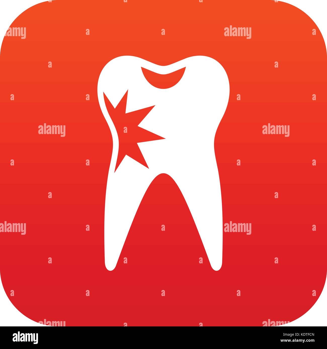 Cracked tooth icon digital red Stock Vector Image & Art - Alamy