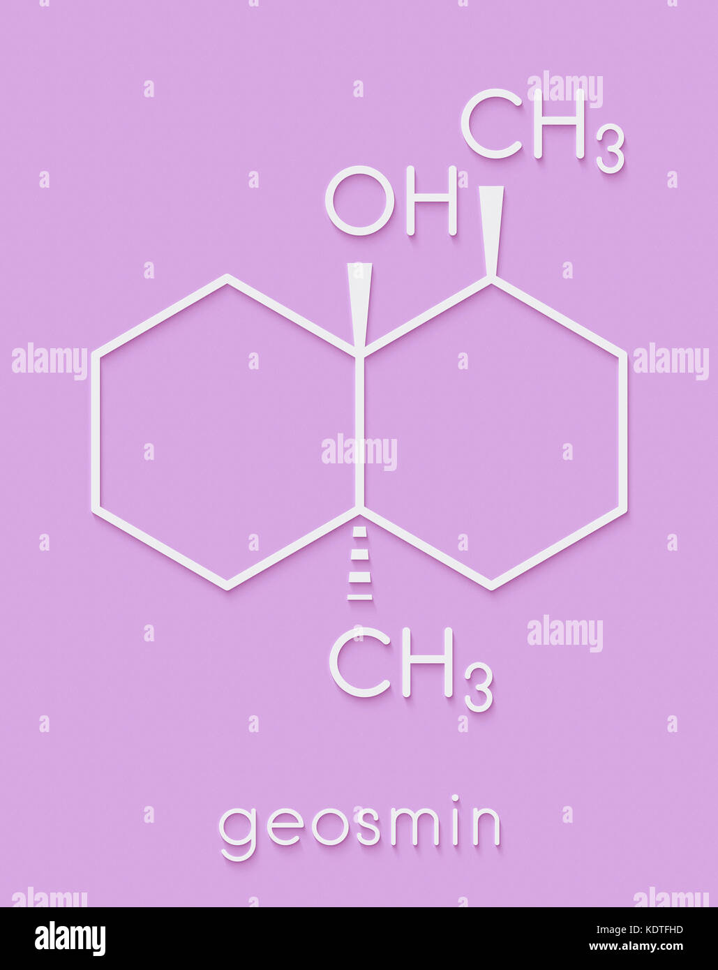 Geosmin earthy flavor molecule. Responsible for the typical taste of ...