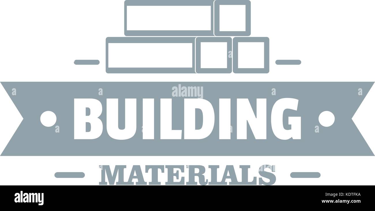 Construction materials logo, gray monochrome style Stock Vector Image ...