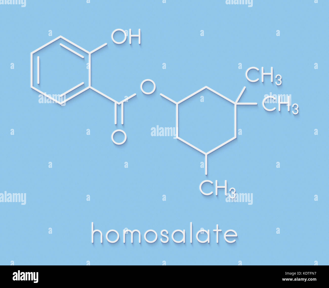 Homosalate sunscreen molecule (UV filter). Skeletal formula Stock Photo ...