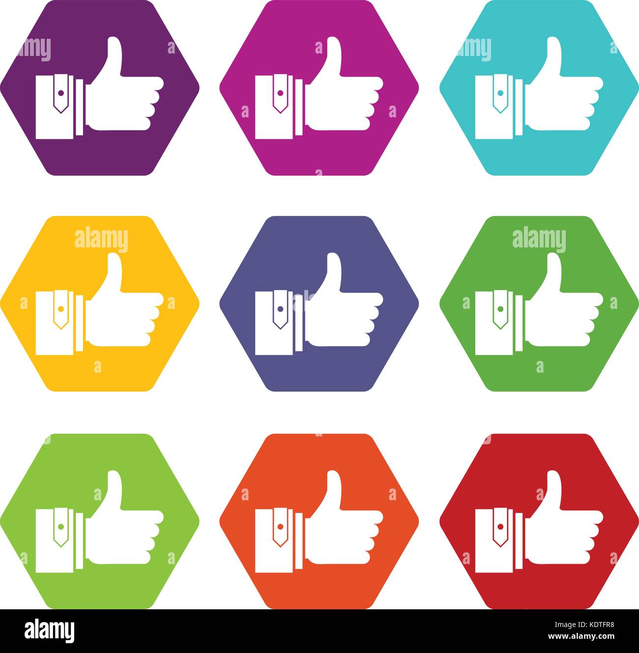 Thumbs up icon set color hexahedron Stock Vector Image & Art - Alamy