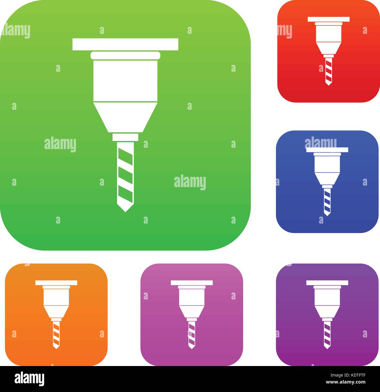 Drill bit set color collection Stock Vector Image & Art - Alamy