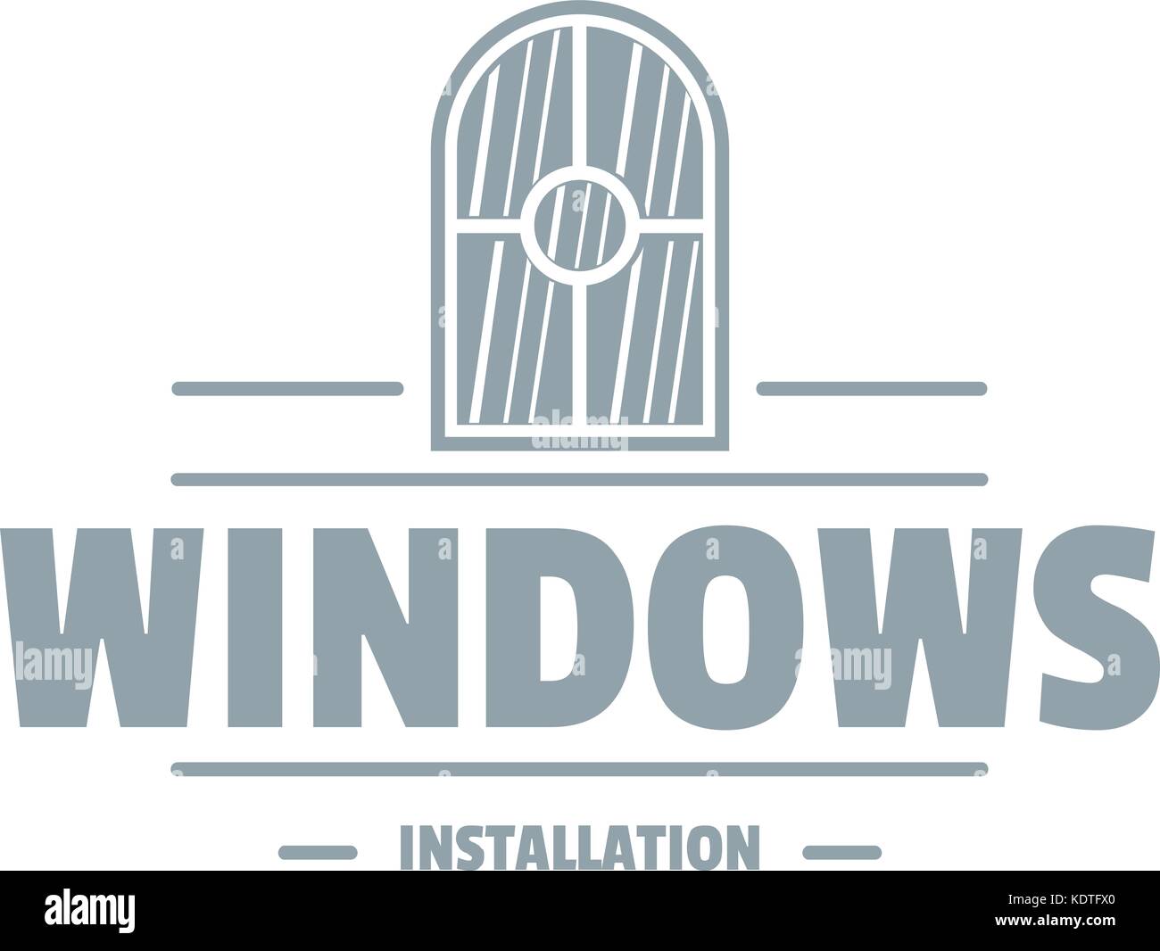 Window installiation logo, gray monochrome style Stock Vector Image ...