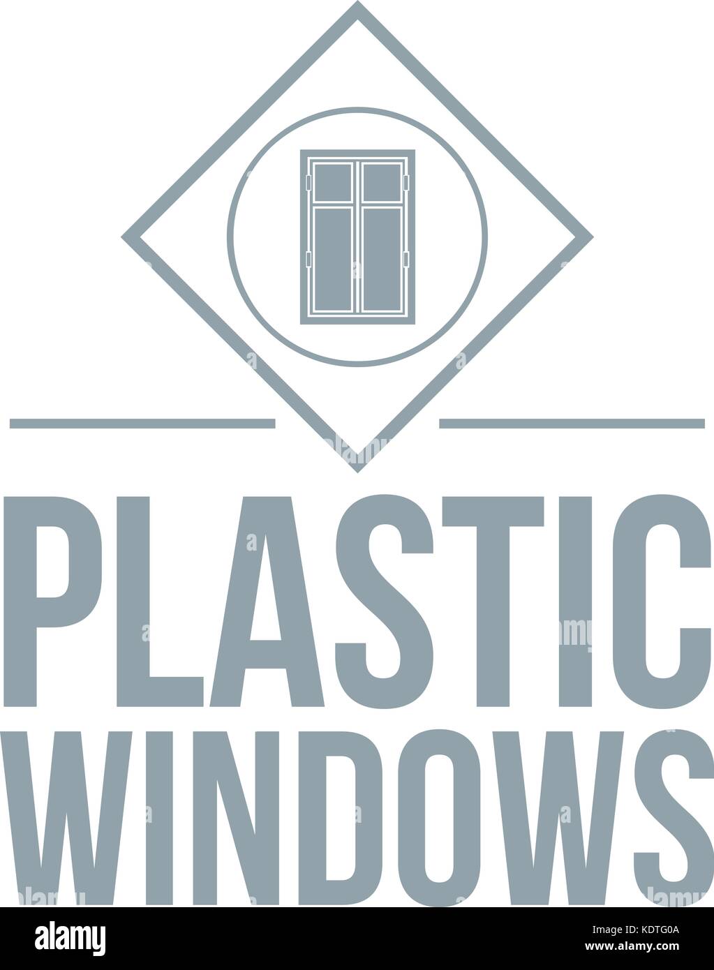 Plastic window logo, gray monochrome style Stock Vector Image & Art - Alamy