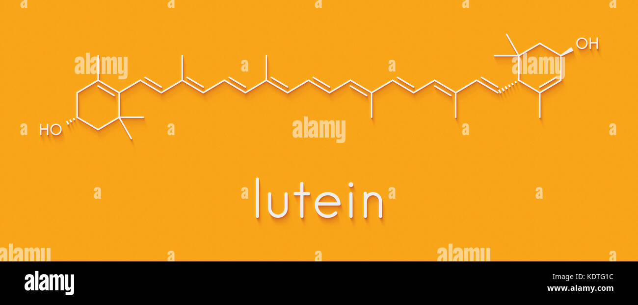 Lutein yellow-orange plant pigment molecule. Used as food and feed ...