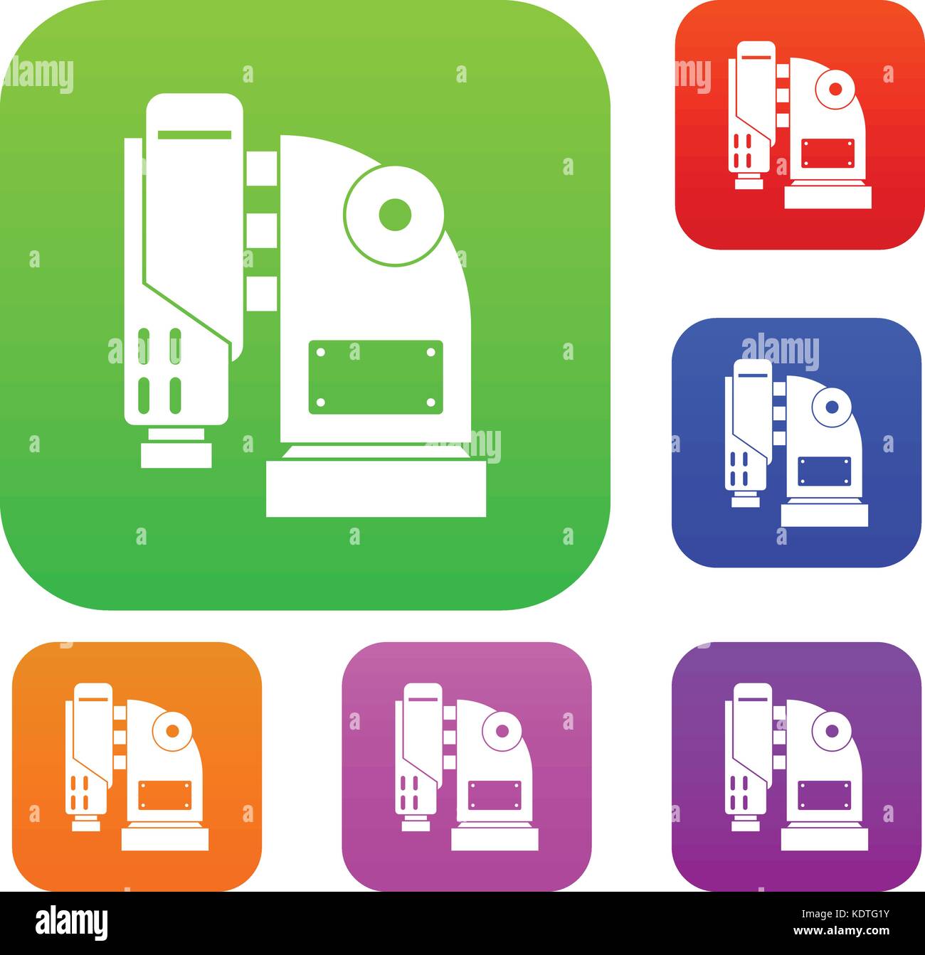 Pneumatic hammer machine set color collection Stock Vector Image & Art ...