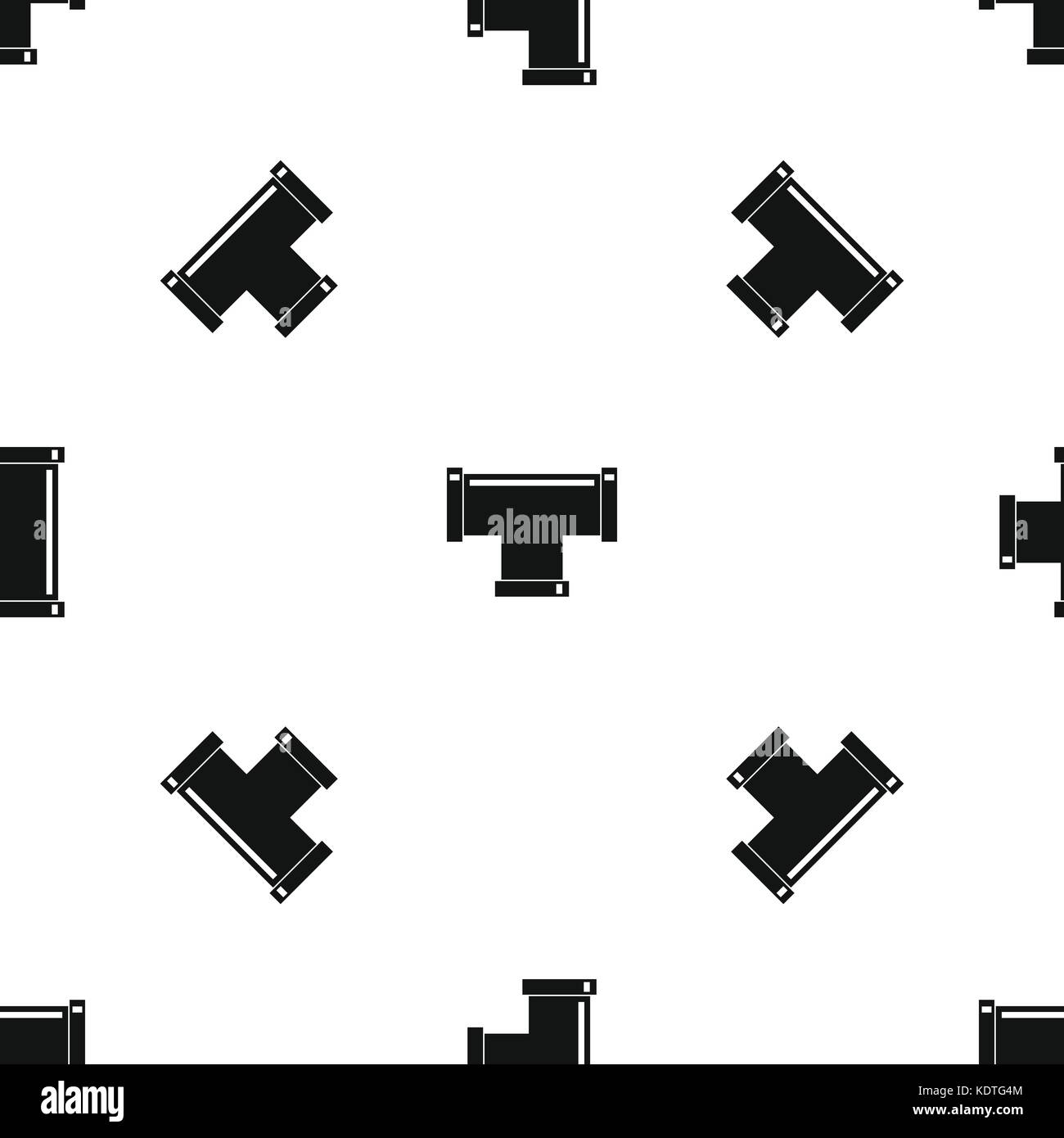 T pipe connection pattern seamless black Stock Vector Image & Art - Alamy