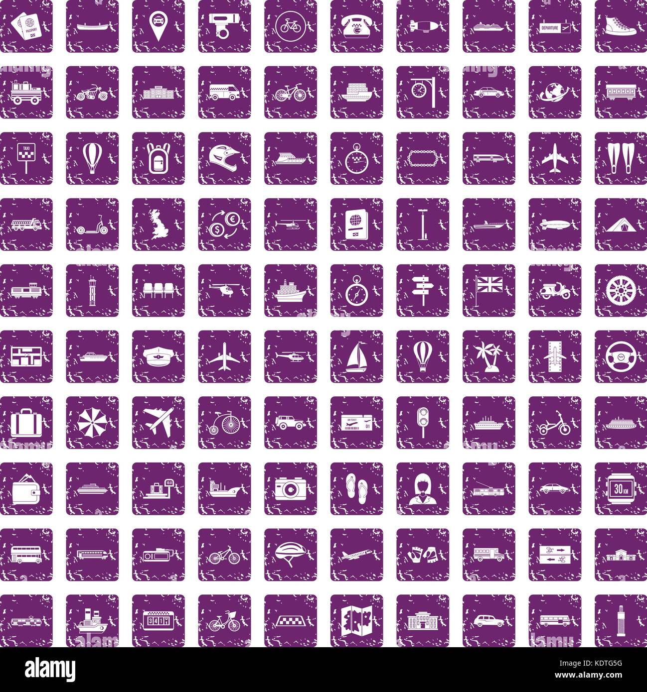 100 public transport icons set grunge purple Stock Vector Image & Art ...
