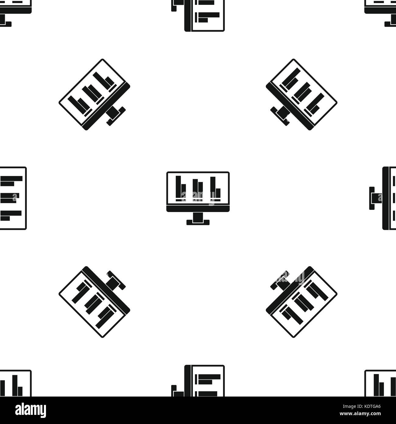 Business graph at computer screen pattern seamless black Stock Vector ...