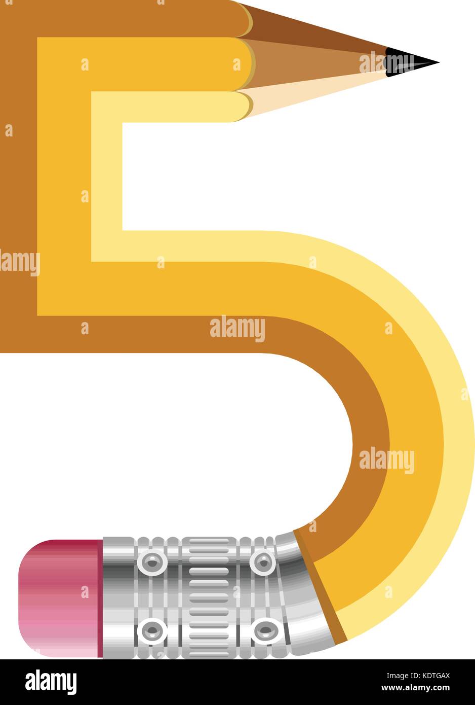 Number five pencil icon, cartoon style Stock Vector Image & Art - Alamy