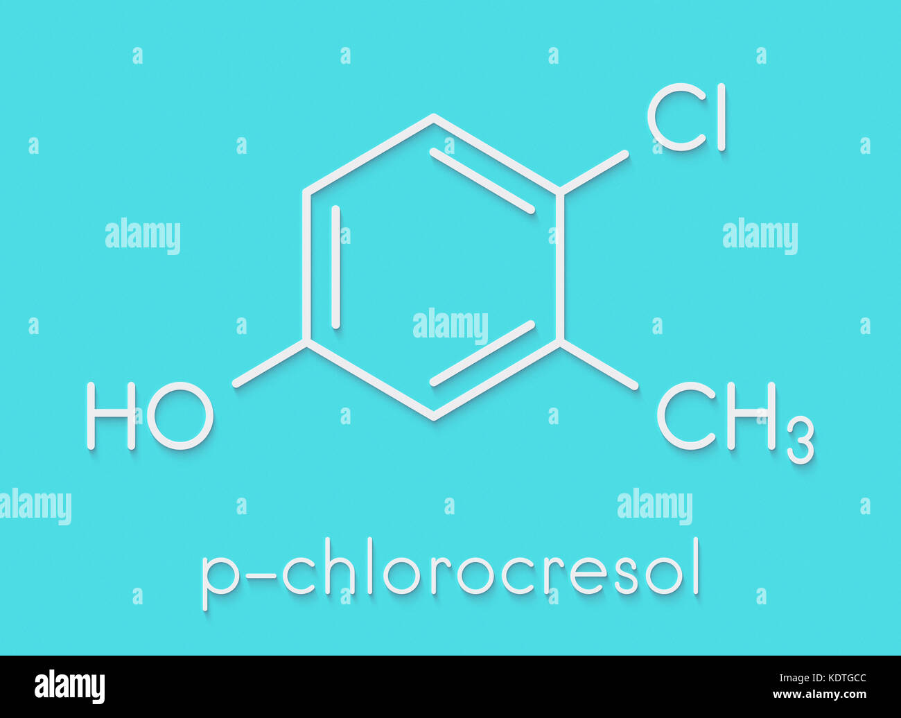 Chlorocresol (p-chlorocresol) antiseptic and preservative molecule ...