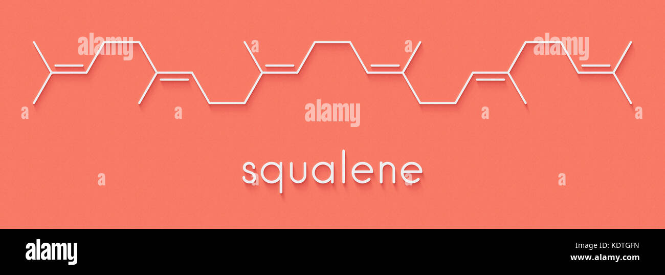 Squalene natural hydrocarbon molecule. Found in shark liver oil and ...