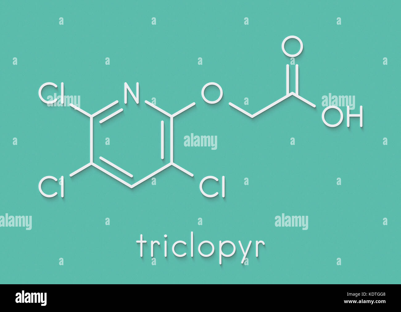 Triclopyr herbicide (broadleaf weed killer) molecule. Skeletal formula ...