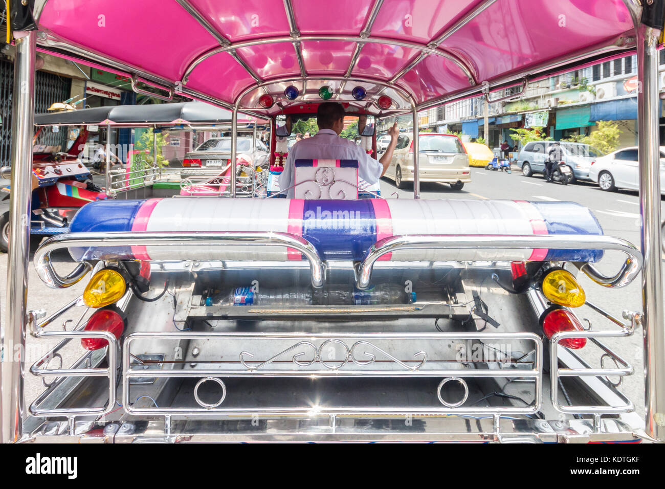 Tuk Tuk and driver from the rear, Bangkok, Thailand Stock Photo - Alamy