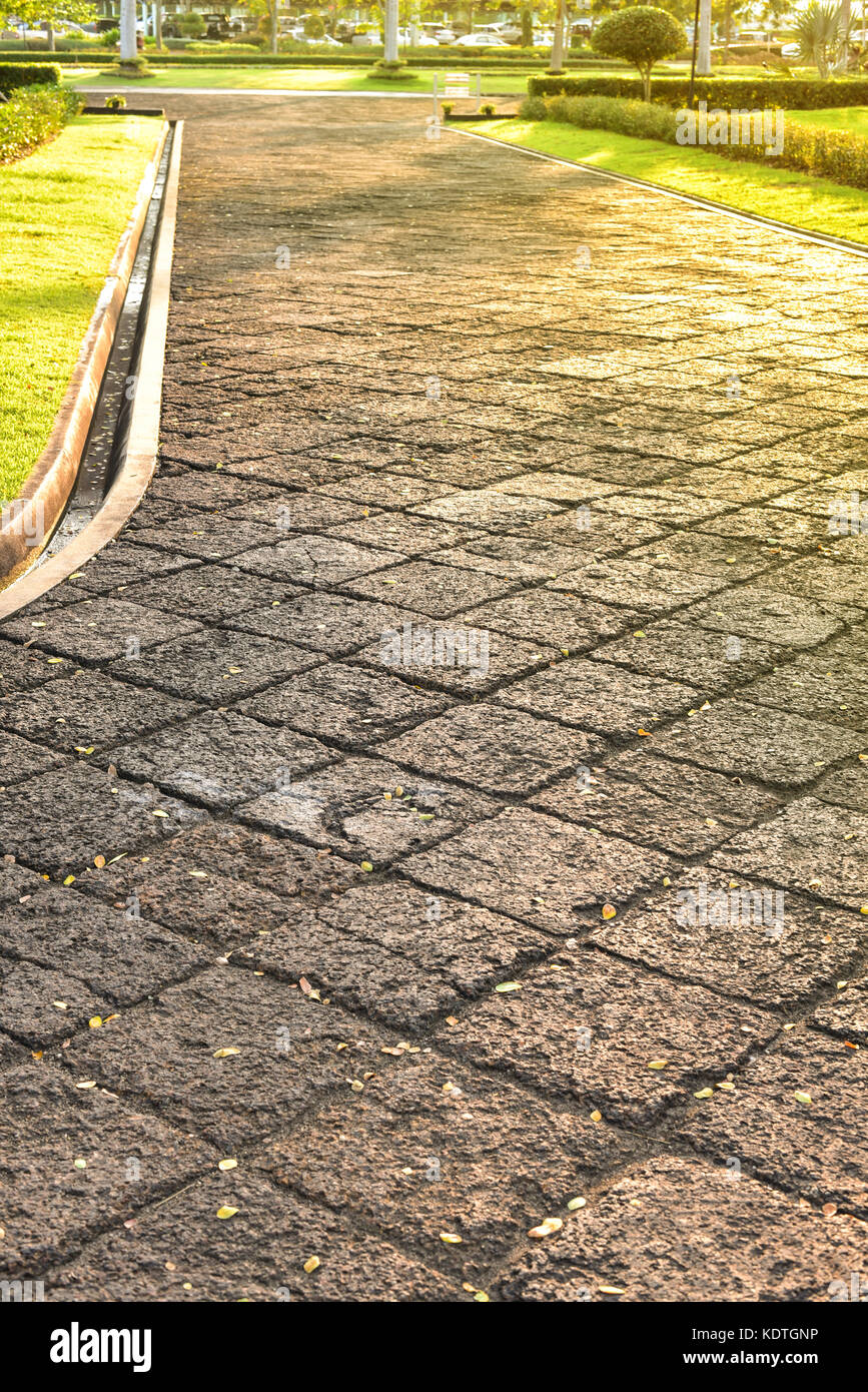 Sunset In park walkway Stock Photo - Alamy