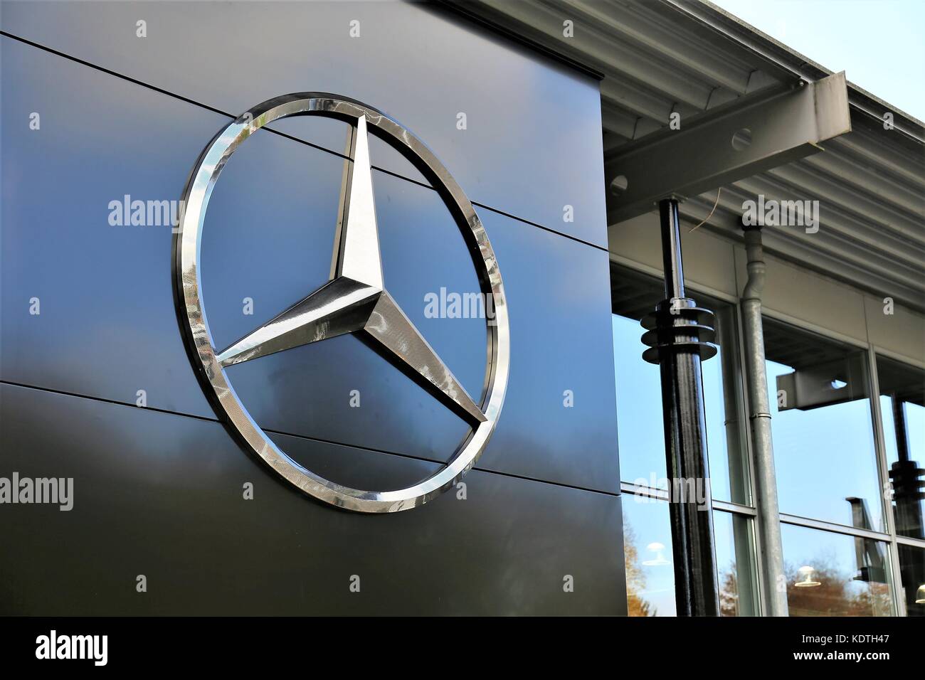 An Image of a Mercedes Benz logo - Bad Pyrmont/Germany - 10/14/2017 ...