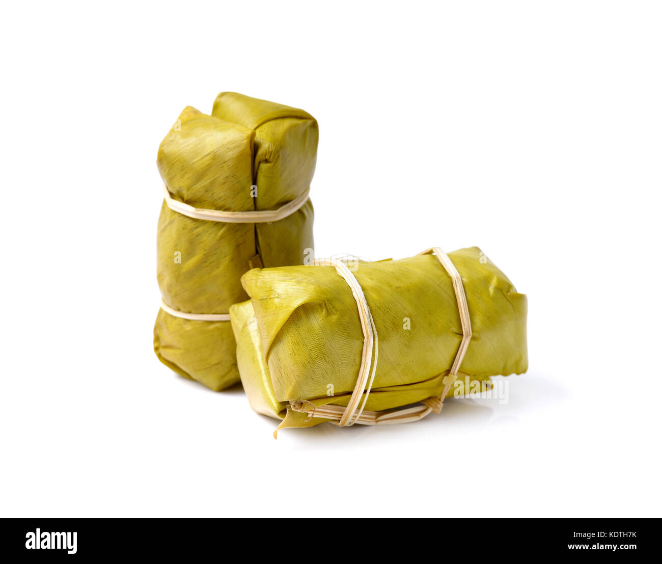 Sweet Thai sticky rice with banana ,Traditional Thai food style ...