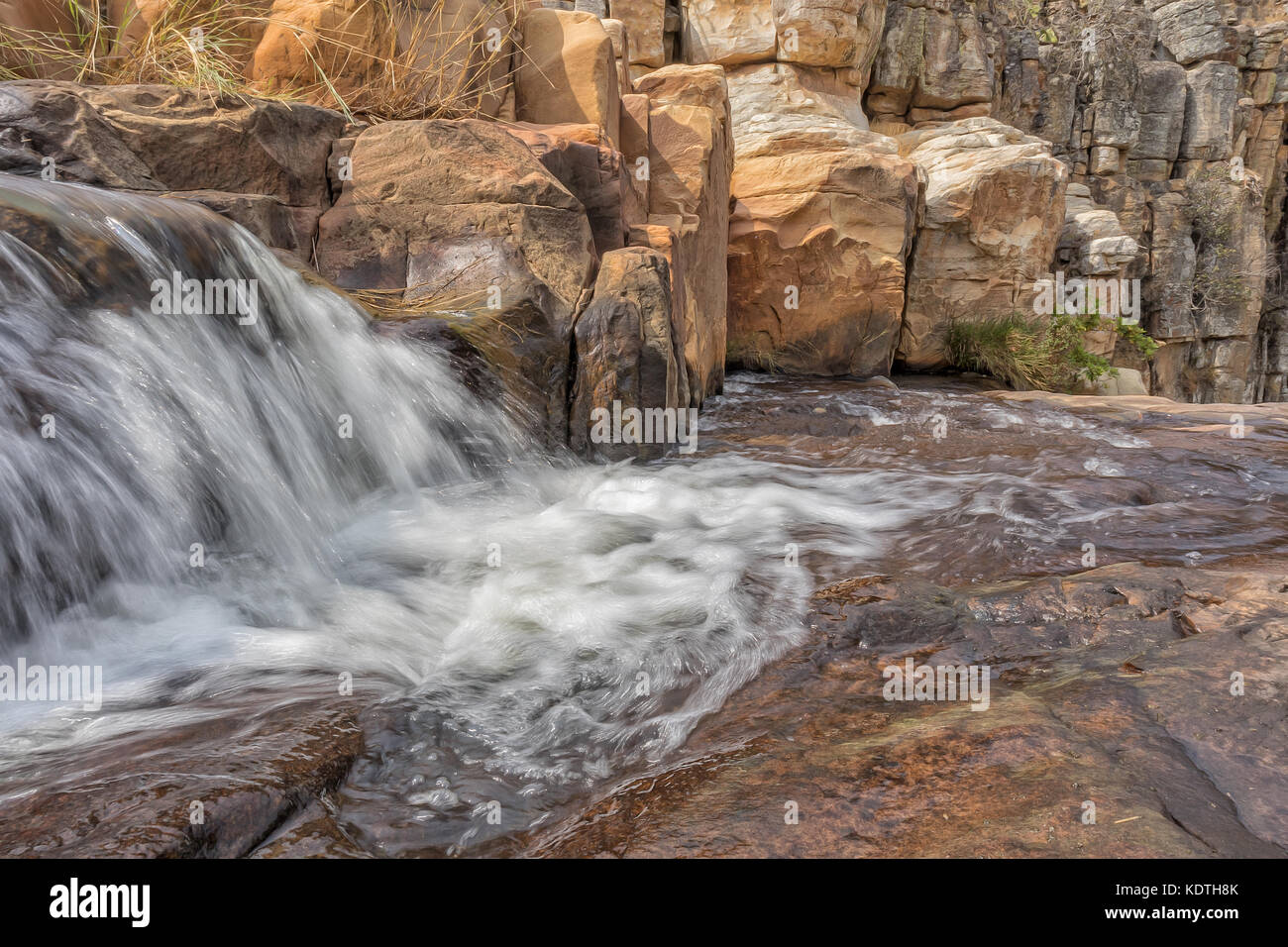 Waterfalls with rocks in the canyon of Leba. Angola. Lubango Stock ...