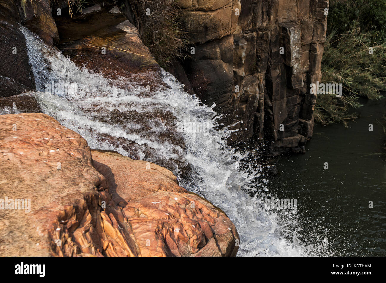 Waterfalls with rocks in the canyon of Leba. Angola. Lubango Stock ...