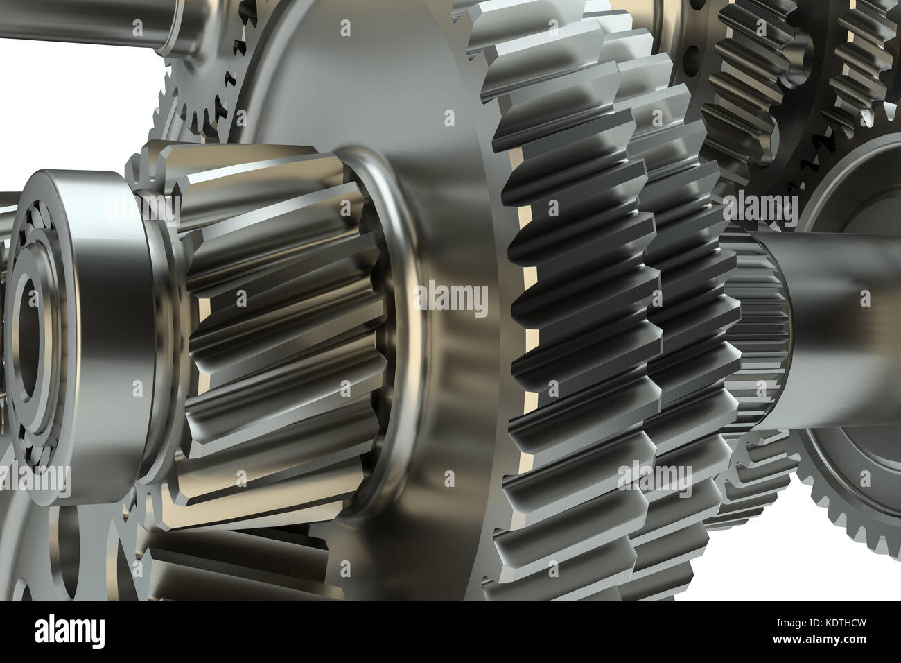 Large cog wheels in the motor. 3d illustration Stock Photo - Alamy