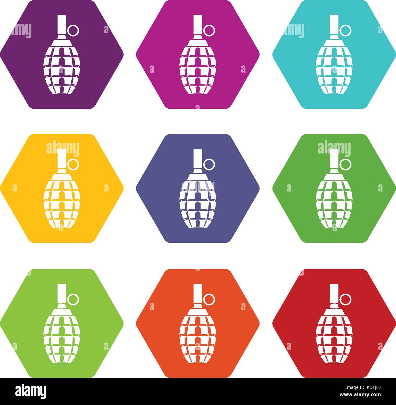 Grenade icon set color hexahedron Stock Vector Image & Art - Alamy