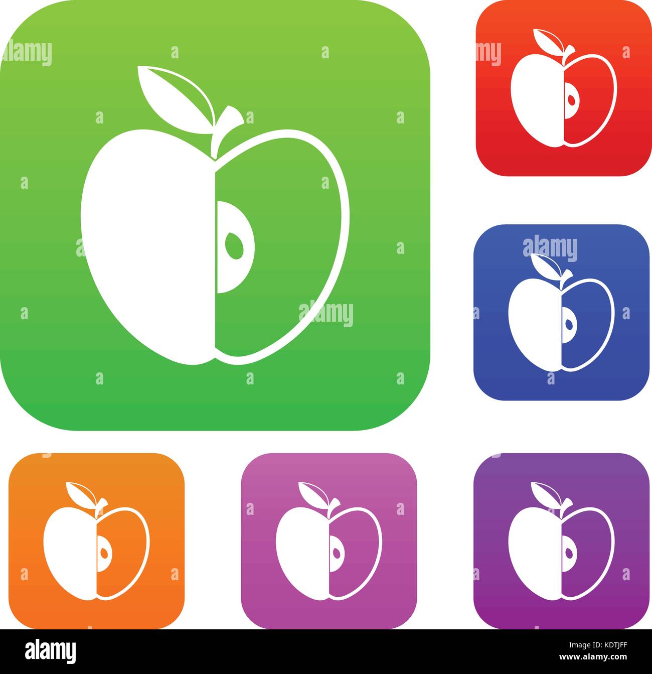 Sliced apple color Stock Vector Images - Alamy