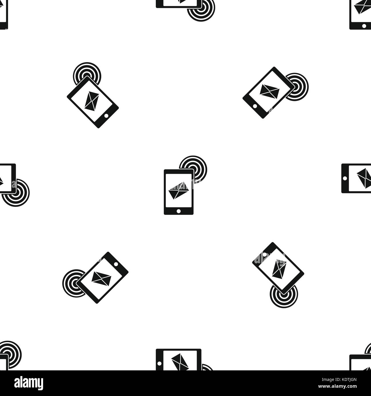 Mobile mail sign pattern seamless black Stock Vector Image & Art - Alamy