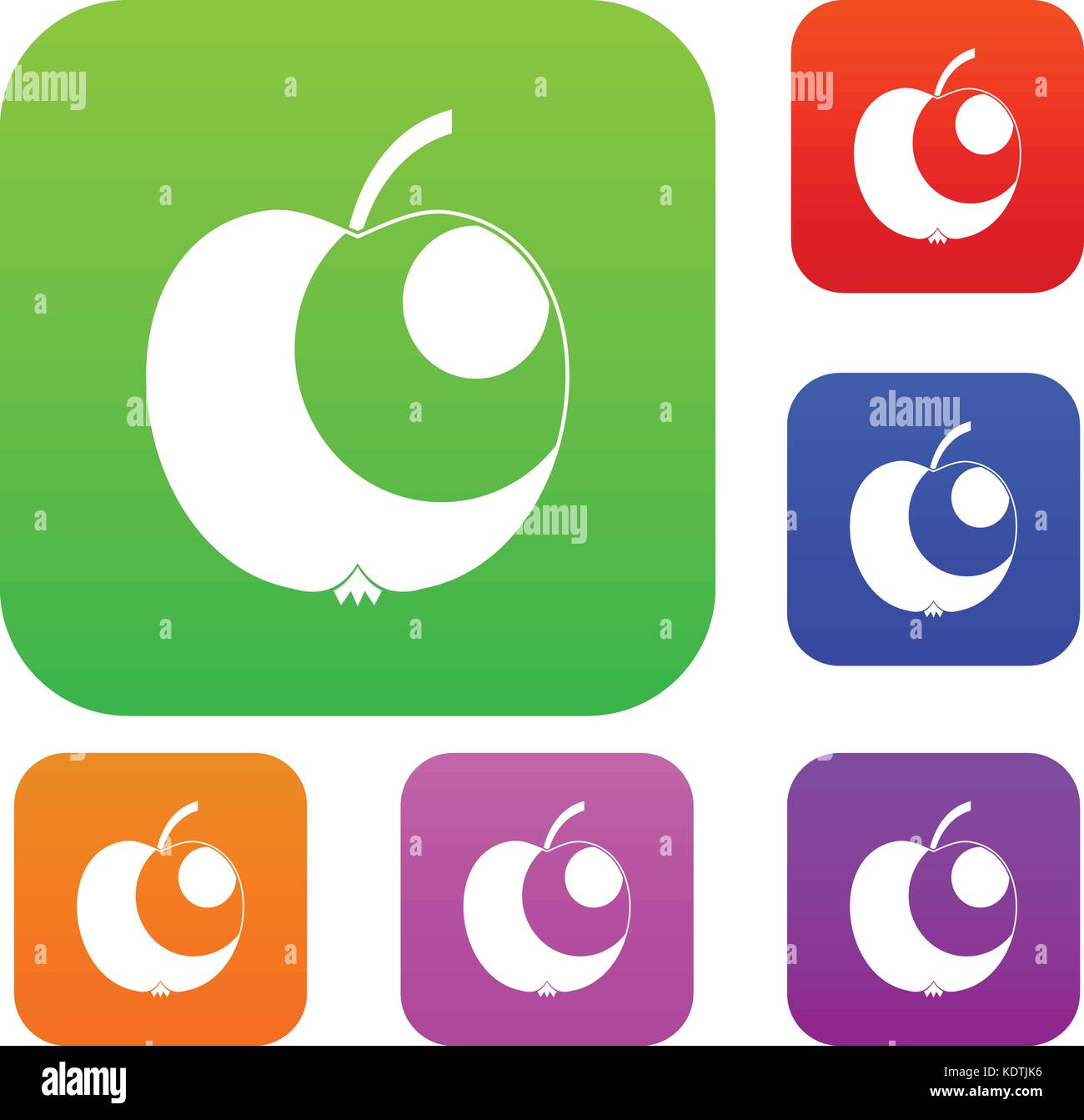 Apple set color collection Stock Vector Image & Art - Alamy