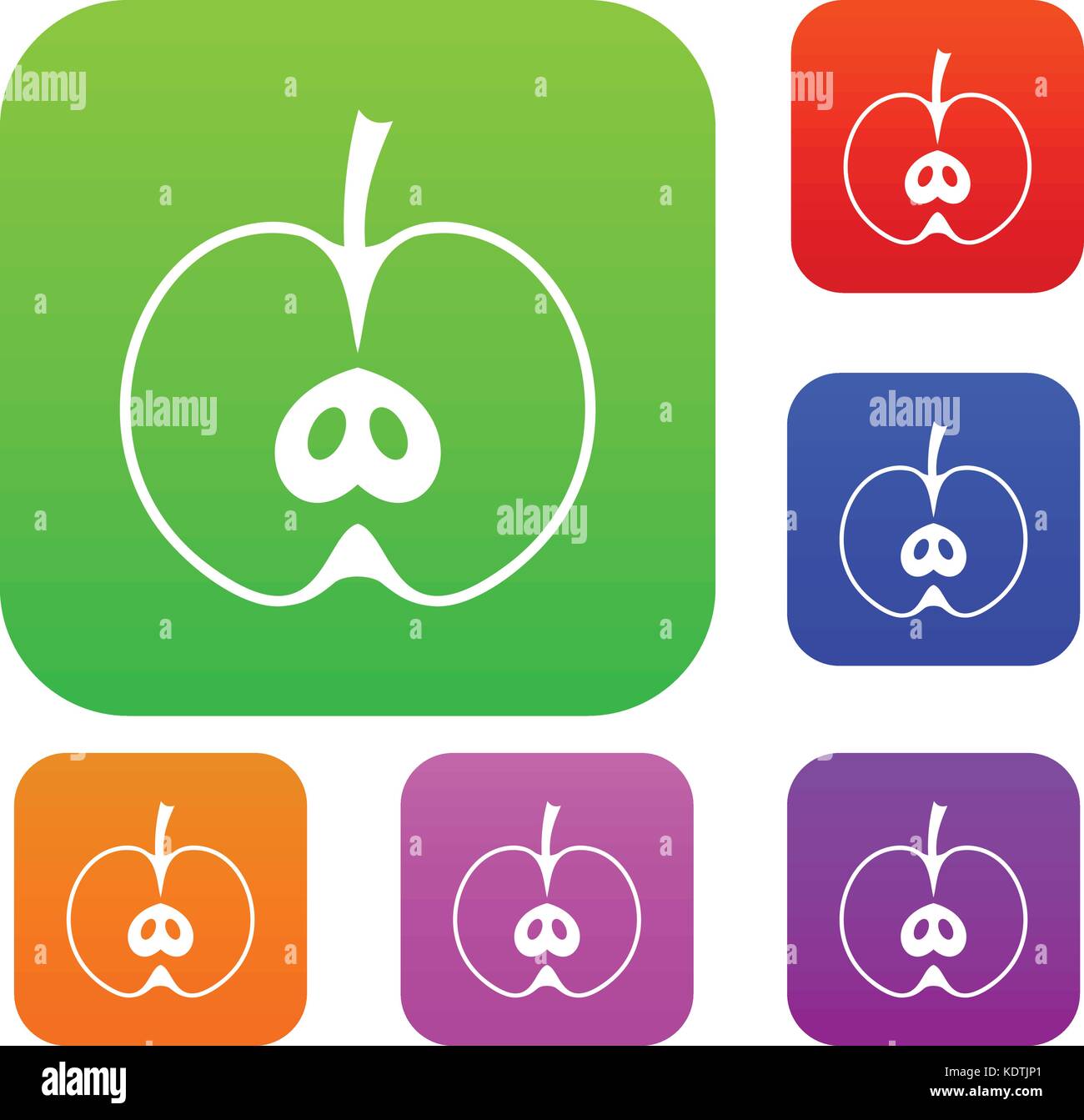 One half green apple Stock Vector Images - Alamy