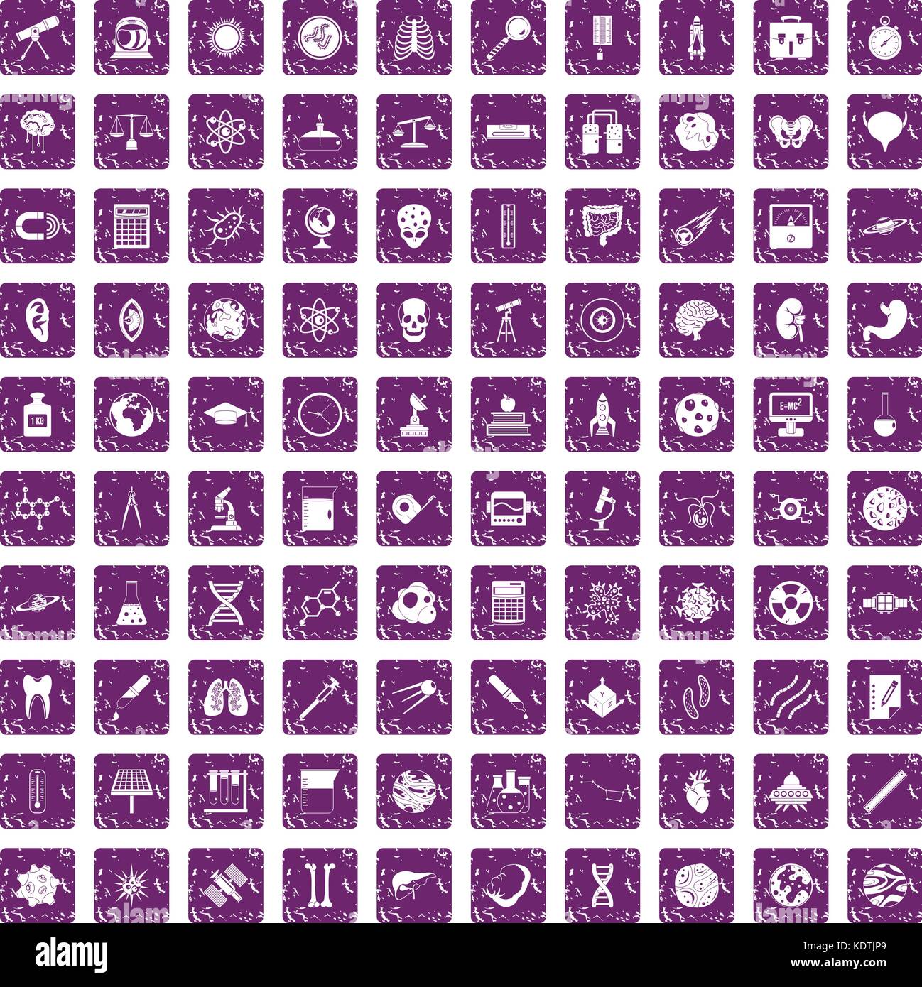 100 science icons set grunge purple Stock Vector Image & Art - Alamy
