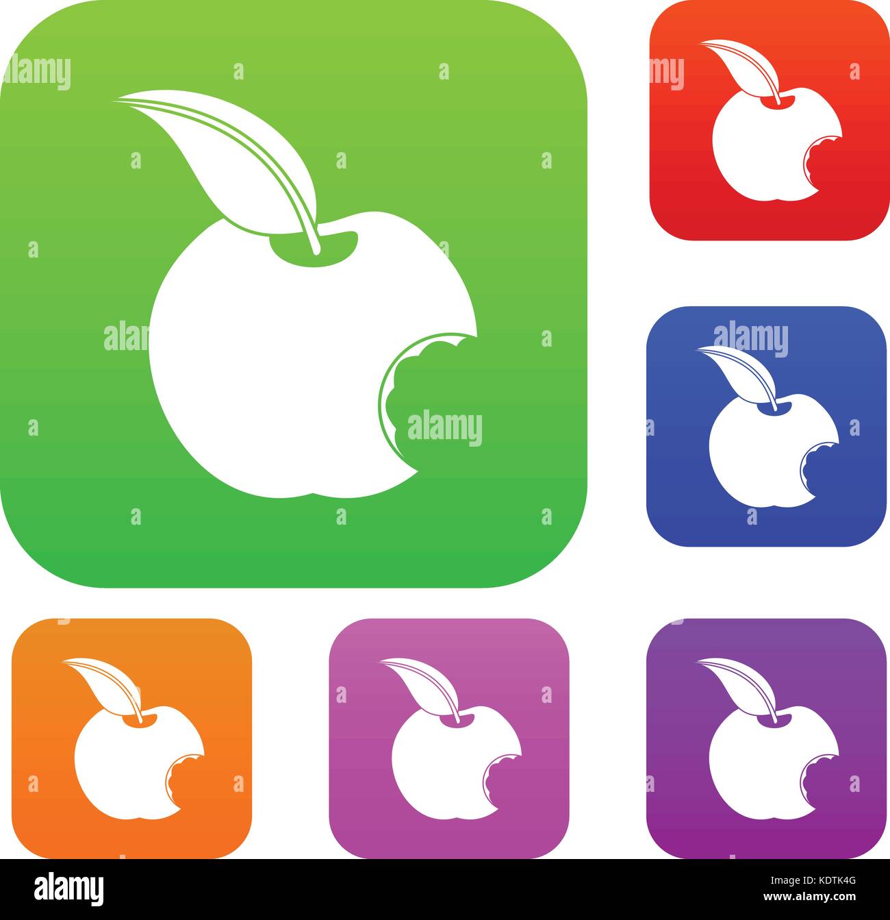 Bitten apple set color collection Stock Vector Image & Art - Alamy